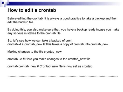 unix crontab basics ppt operating systems computer software and applications