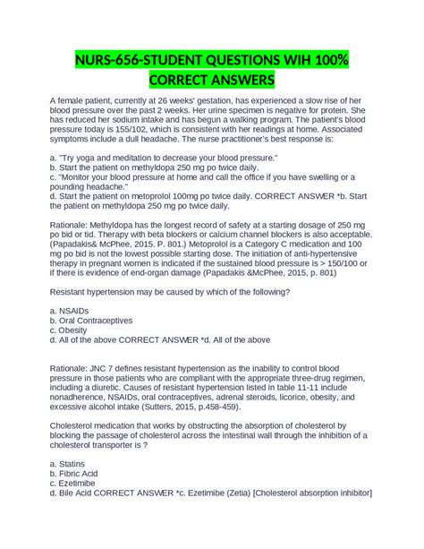 Nursing Nursing Nursing Nursing Exams Nursing Docsity