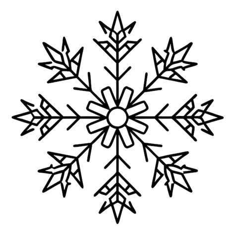 Premium Vector Snowflake Outline Coloring Book Page Line Art Drawing
