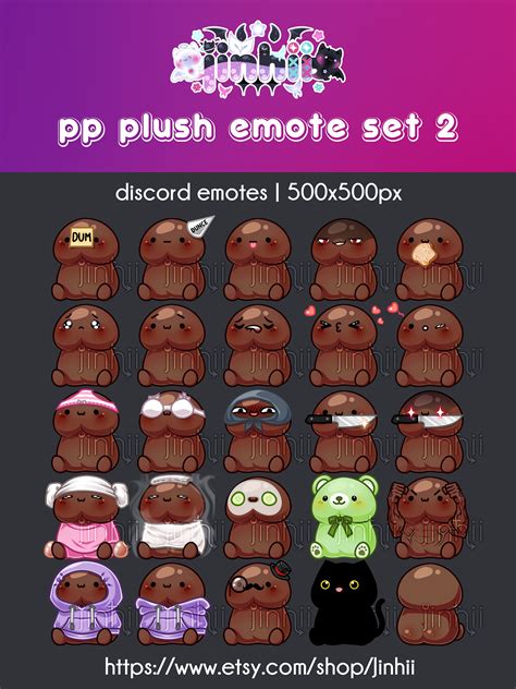 Pp Plush Emote Set 2 Etsy