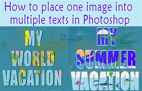 How To Place Image In Multiple Texts In Photoshop