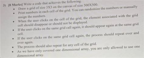 Solved 3 18 Marks Write A Code That Achieves The