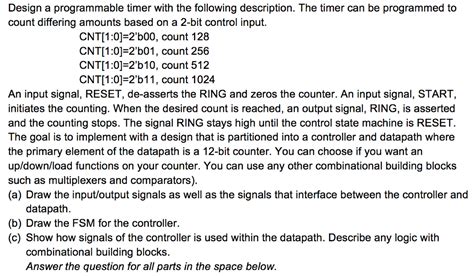 Solved Design A Programmable Timer With The Following