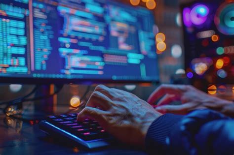 Premium Photo Programmers Hands On Keyboard Writing Source Code