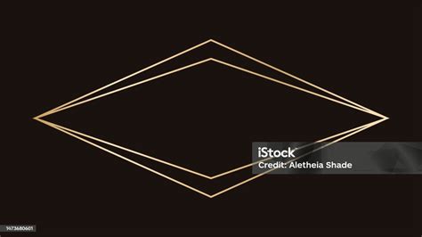 심플한 다이아몬드 기하학적 골드 프레임 테두리 결혼식 또는 생일 초대장 브로셔 포스터 및 명함을 위한 벡터 현대 디자인 템플릿