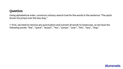 SOLVED Using Alphabetical Order Construct A Binary Search Tree For