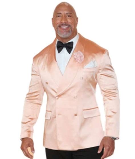 Oscar 2023 Dwayne Johnson Pink Tuxedo Pink Double Breasted Tuxedo