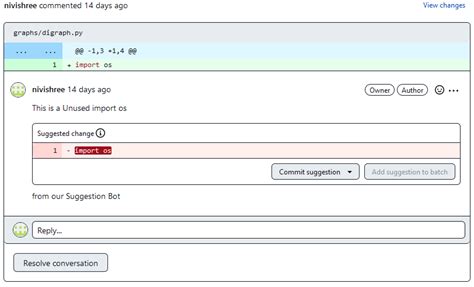 Recommendation From Suggestion Bot On A Pull Request Download