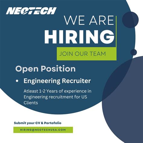 Neotech Solutions On Linkedin Hiring Engineeringrecruiters Recruitment Techtalent Joinourteam