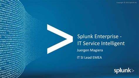 Splunk It Service Intelligence Ppt