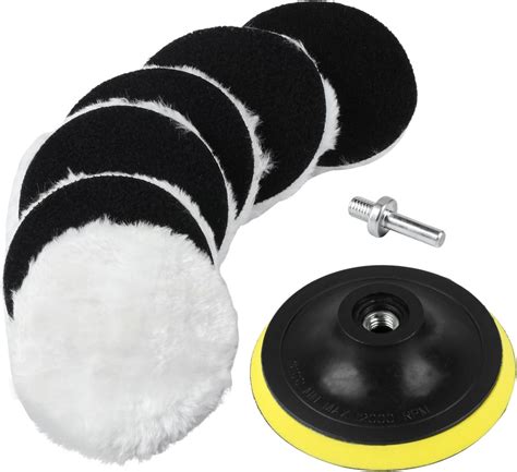 6 Inch Wool Polishing Buffing Pad Set Wool Buffer For M14 Drill Buffer Attachment