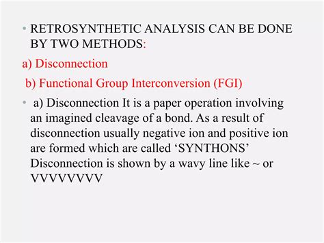 Retrosynthes Analysis And Disconnection Approach Pptx