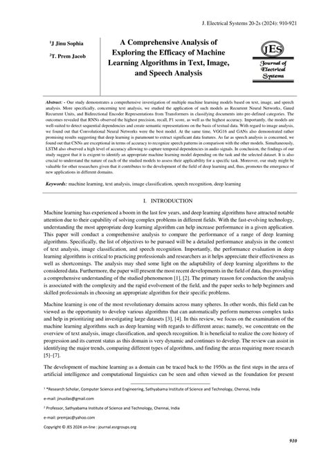 PDF A Comprehensive Analysis Of Exploring The Efficacy Of Machine Learning Algorithms In Text