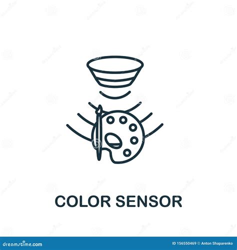 Color Sensor Outline Icon Thin Line Style From Sensors Icons Collection Stock Illustration