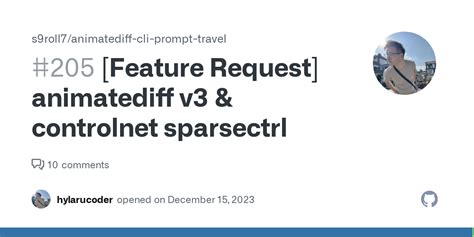 [feature request] animatediff v3 and controlnet sparsectrl · issue 205 · s9roll7 animatediff cli