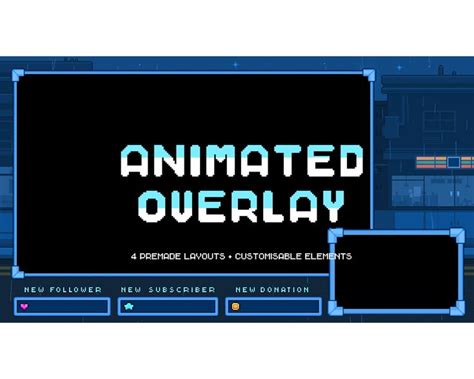 Cute Animated Twitch Overlay Premium ~ Pixel Art Stream Overlay Just