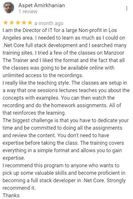 Full Stack Aspnet Core Web Developer Coding Bootcamp