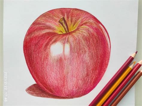 Яблоко Рисунок цветными карандашами Рисунки цветными карандашами Цветные карандашные рисунки