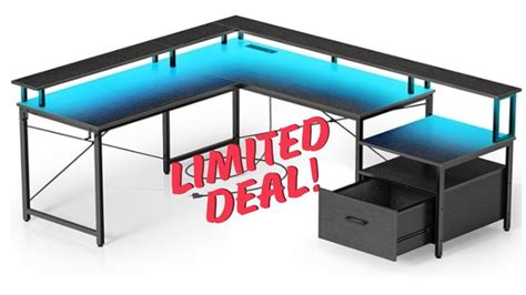 Rolanstar Computer Desk With File Drawer 68 L Shaped Computer Corner