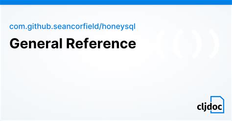 General Reference —ancorfieldhoneysql 261230
