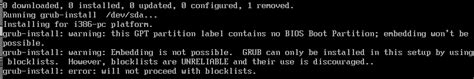 error failed to install grub to dev sda r voidlinux