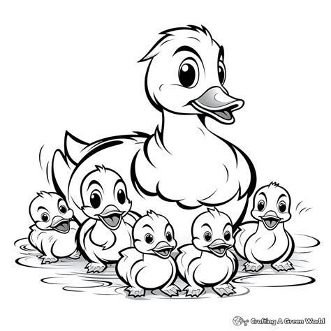 5 Little Ducks Coloring Page Duck Printable
