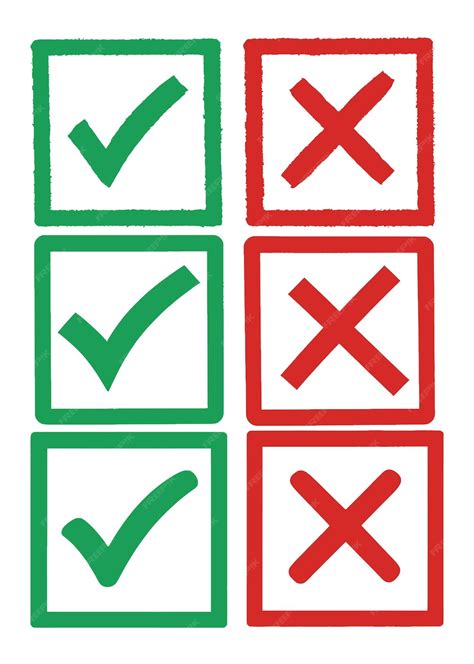 Premium Vector Green And Red Check Mark Illustration