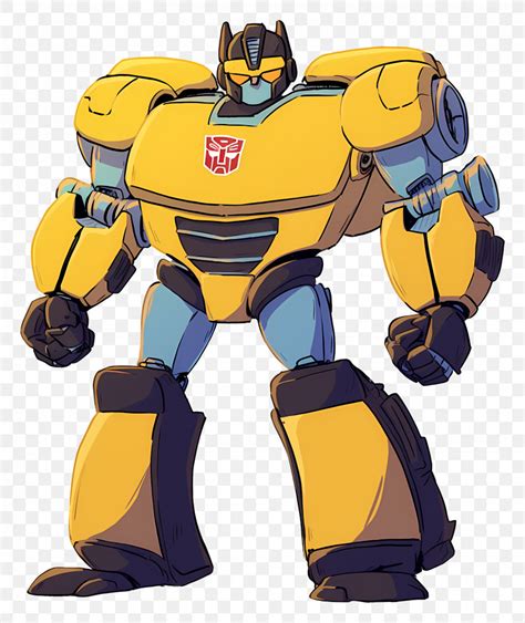 Bumblebee Transformer Yellow Robot In Cartoon Style Png 3220x3832px