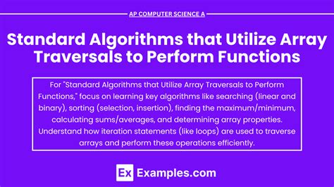 Unit 63 Standard Algorithms That Utilize Array Traversals To Perform