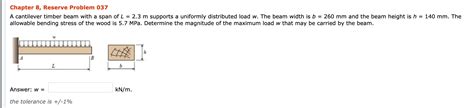 solved chapter 8 reserve problem 037 a cantilever timber