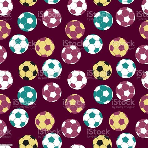 축구 벡터 패턴 축구 공과 원활한 다채로운 배경 스포츠 디자인을위한 플랫 반복 일러스트레이션 섬유 Championship에 대한 스톡 벡터 아트 및 기타 이미지 Istock