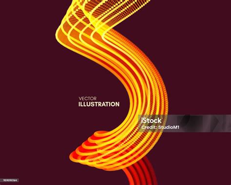 물결 모양 배경 모션 효과 함께입니다 3d 기술 스타일입니다 벡터 일러스트입니다 3차원 형태에 대한 스톡 벡터 아트 및 기타 이미지 3차원 형태 가리기 건강관리와