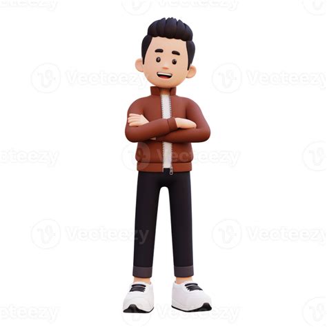 3d Male Character Arm Crossed 24132302 Png