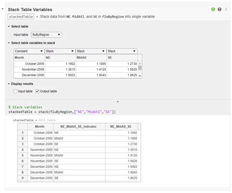 Stack Table Variables Combine Values From Multiple Table Variables
