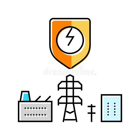Monitoring Electric Grid Color Icon Vector Illustration Stock Vector