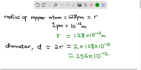 Solved The Radius Of A Copper Atom Is 128 Pm How Many Copper Atoms