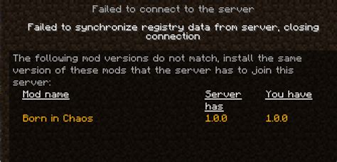 Hi Trying To Get Into Modded Minecraft Server I Have All The Same Mods Yet It Keeps Sending