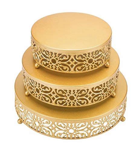Gold Iron Metal Cake Stand Packaging Type Box Round At Rs 385piece In Moradabad