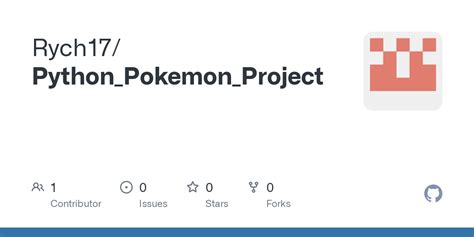 Github Rych17pythonpokemonproject