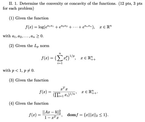 solved ii 1 determine the convexity or concavity of the