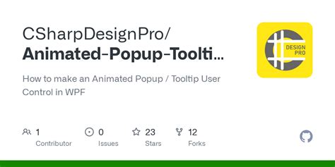 animated popup tooltip in wpf mainwindow xaml at master · csharpdesignpro animated popup tooltip