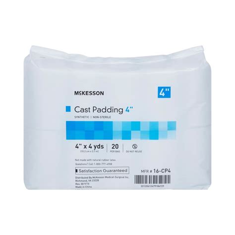 New Mckesson Cast Syn 4x4yds 20rl Bg 4bg Cs Cast Padding Case