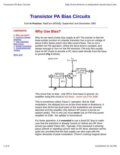 Pdf Transistor Pa Bias Circuits Dokumen Tips