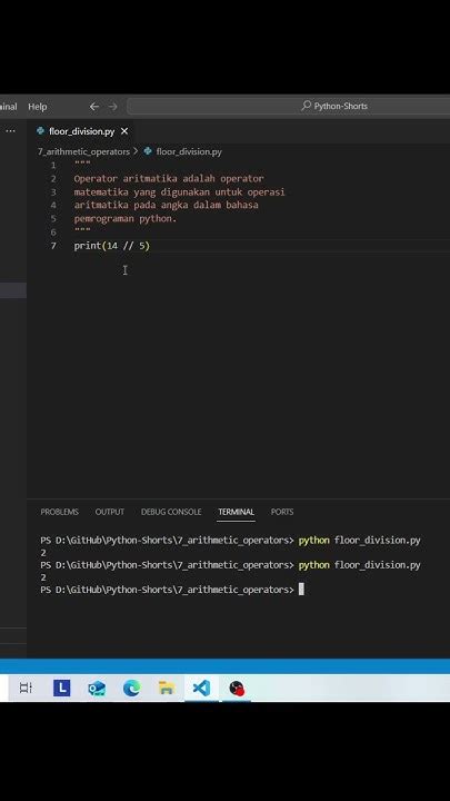 Floor Division Di Python Dreaviam Coding Programming Python Youtube