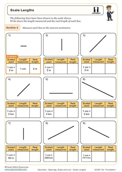 Scale Lengths Worksheet Printable Maths Worksheets