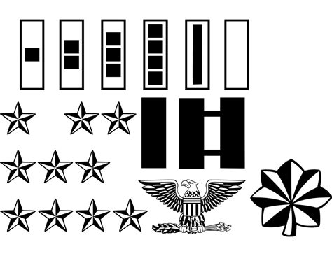 Us Army Officer Rank Bundle Veteran Svg Army Rank Png 1lt Cpt