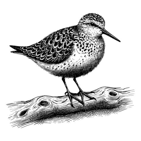 A Drawing Of A Bird On A Tree Branch Premium AI Generated Vector