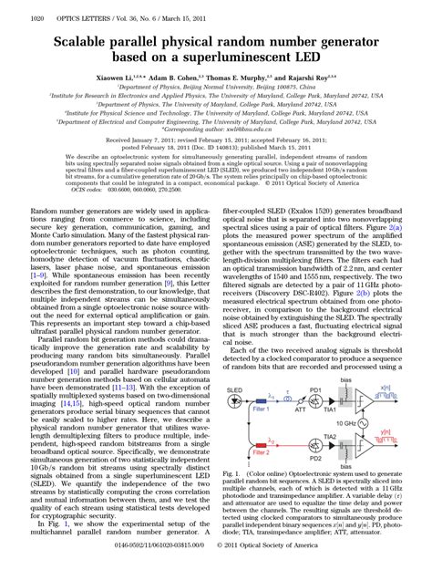Pdf Scalable Parallel Physical Random Number Generator Based On A Superluminescent Led