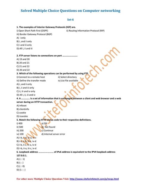 Computer Networking Multiple Choice Questions Pdf