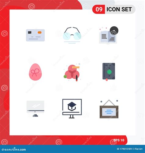 Pictogram Set Of Simple Flat Colors Of Rgb Creative Bookmark Nature Gift Stock Vector